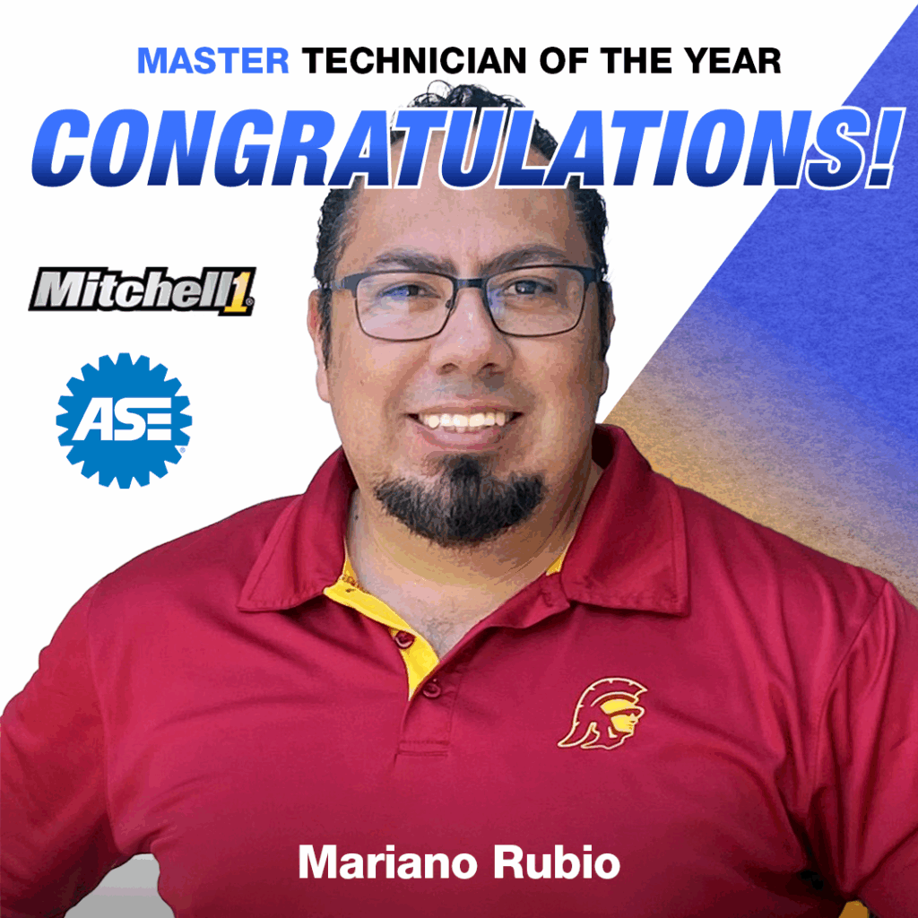Mariano Rubio Receives 2025 Mitchell 1 / ASE Master Technician of the ...